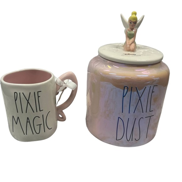 Rae Dunn | Kitchen | Tinkerbell Rae Dunn Cookie Jar And Mug Pixie Dust ...